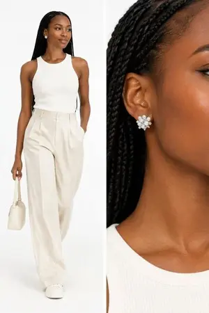 DEJI ENIOLA Celestial Pearl Cluster Earrings