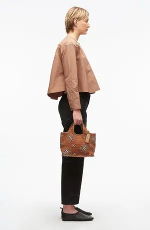 3.1 Phillip Lim Studded Faux Suede Mini Market Tote