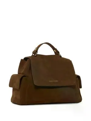 Orciani Suede Flap-top Tote Bag