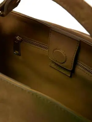 Orciani Suede Flap-top Tote Bag