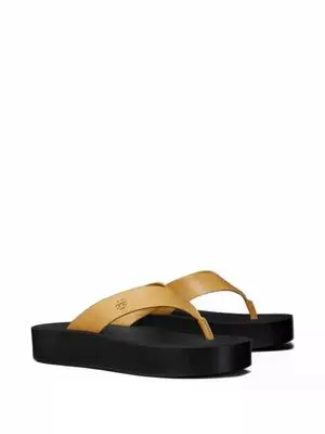 Tory Burch Logo-embossed Platform Sandals - Brown