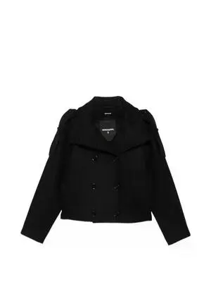 Patrizia Pepe Double-breasted Epaulette Jacket - Black