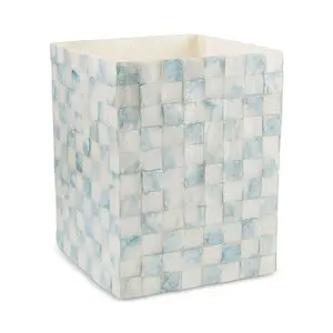 MACKENZIE-CHILDS Sky Check Waste Bin - Blue
