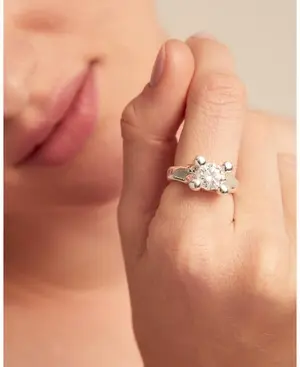 UNODE50 Sterling -plated Ring With White Cubic Zirconia