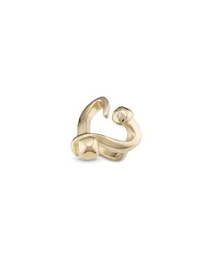 UNODE50 Plated Open Ring With A Nailed Heart Design - Gold