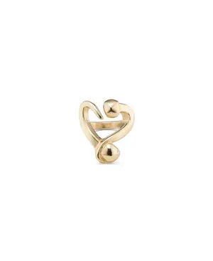 UNODE50 Plated Open Ring With A Nailed Heart Design