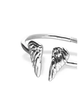 UNODE50 Sterling -plated Rigid Bracelet With Wing Detail At The Ends
