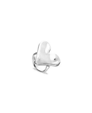 UNODE50 Sterling Plated Ring In The Shape Of A Heart - Silver