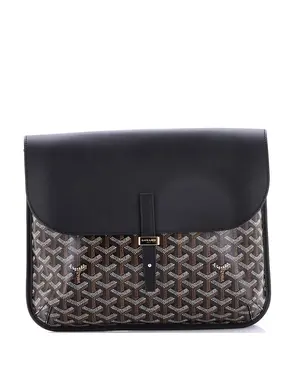 Goyard Coursier Messenger Bag Coated Canvas And Leather - Black
