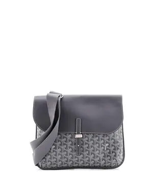 Goyard Coursier Messenger Bag Coated Canvas And Leather - Gray