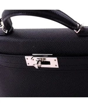 Hermès Kelly 20 Handbag Black Epsom With Palladium Hardware