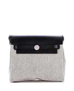 Hermès 20 Herbag Zip Toile And Leather