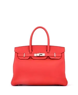 Hermès Birkin 30 Handbag Red Togo With Palladium Hardware - Geranium