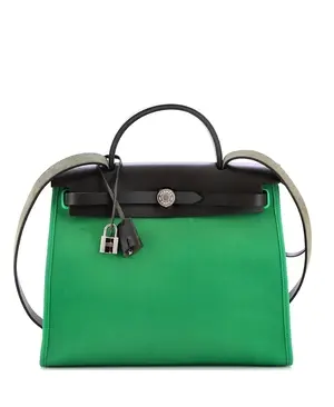 Hermès 31 Herbag Zip Leather And Toile