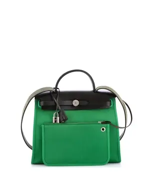 Hermès 31 Herbag Zip Leather And Toile