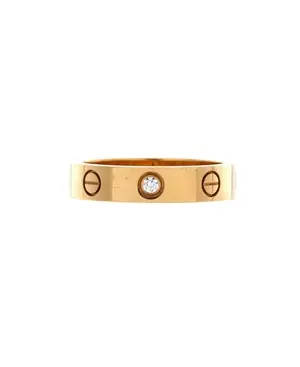 CARTIER Love Wedding Band 1 Diamond Ring 18k With Diamond