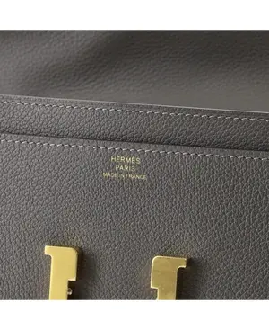 Hermès Constance To Go Wallet Evercolor - Gray