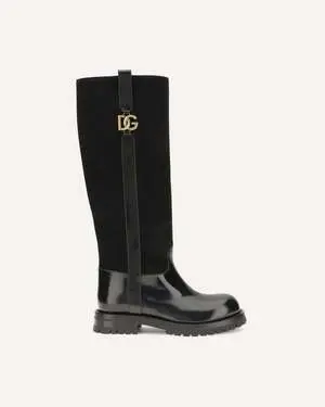 Dolce & Gabbana High Suede And Smooth Leather Boots