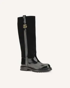 Dolce & Gabbana High Suede And Smooth Leather Boots
