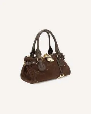 Chloé Paddington Suede Handbag - Brown
