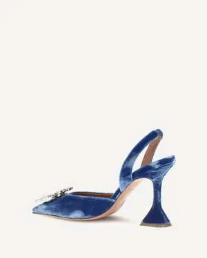 Amina Muaddi Begum Velvet Slingback Sandals
