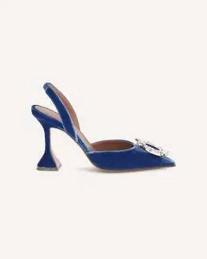 Amina Muaddi Begum Velvet Slingback Sandals