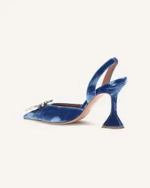 Amina Muaddi Begum Velvet Slingback Sandals