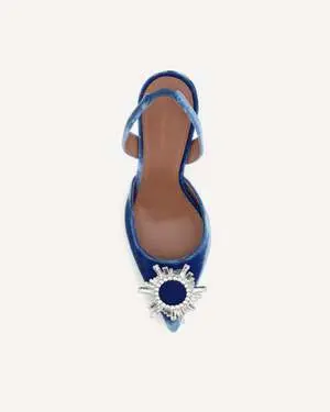 Amina Muaddi Begum Velvet Slingback Sandals