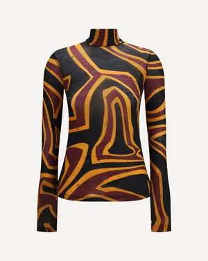 Emilio Pucci Fiammato Wool Jersey Top