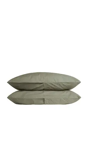PARACHUTE Percale Pillowcase Set In Green - Moss