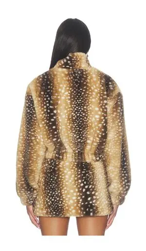 Superdown Eloise Faux Fur Jacket In Brown