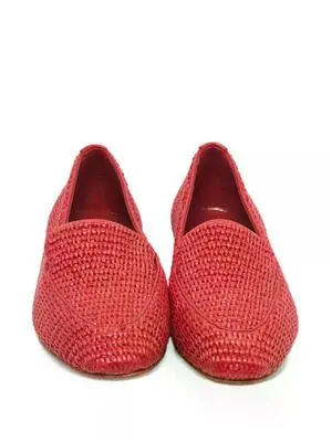 Manolo Blahnik Pitakara Raffia Slippers
