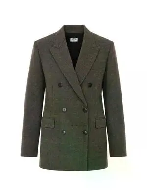 RUE DU BAC Check-pattern Double-breasted Blazer - Grey