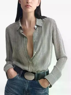NILI LOTAN Gaia Vertical-stripe Shirt