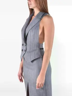 Elisabetta Franchi Wool Vest With Lettering Print