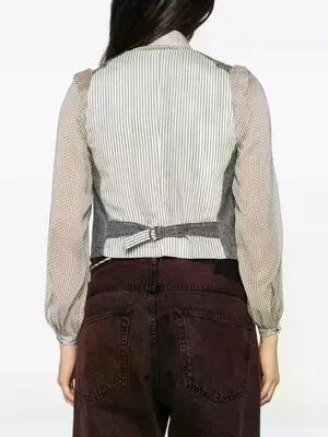R13 Check Double-breasted Waistcoat