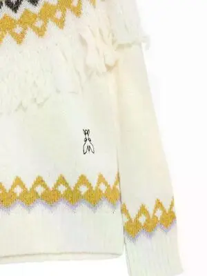 Patrizia Pepe Fringed Fair Isle Sweater