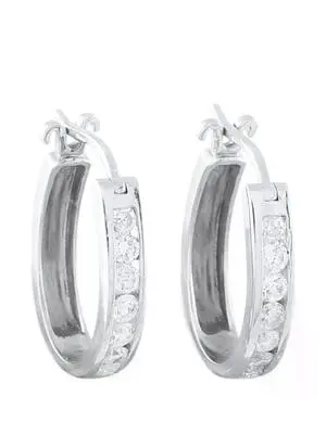 LB EXCLUSIVE Diamond Hoop Earrings - Silver