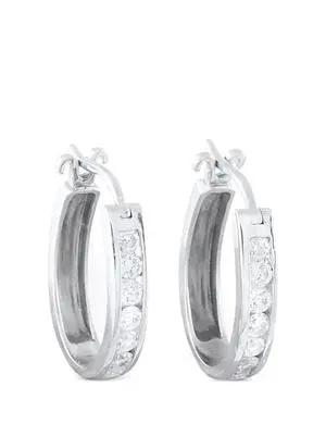 LB EXCLUSIVE Diamond Hoop Earrings - Silver