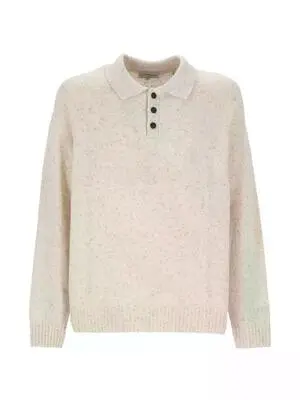 MC2 SAINT BARTH Alfie Donegal-knit Long-sleeve Polo Shirt - Neutrals