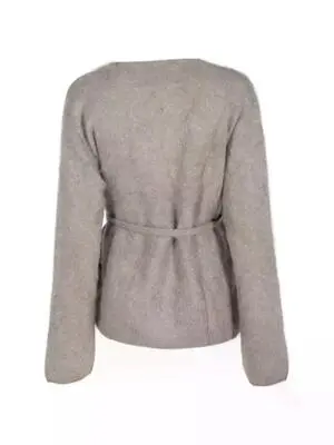 Soft Goat Belted Brushed-finish Cardigan - Neutrals