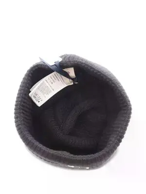 Moncler 2020s Logo Patch Beanie Hat
