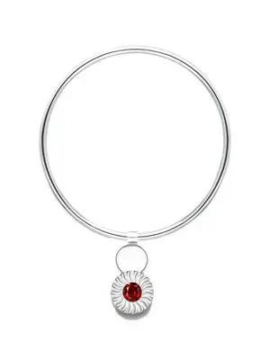 ANTY Aura Diamond Rhodolite Bangle Bracelet - Silver
