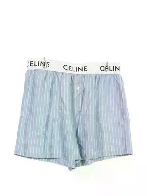 Celine 2010s Striped Silk Pajamas - Blue