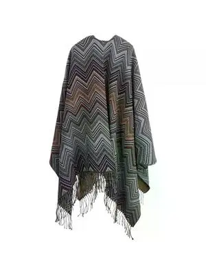 Missoni Zigzag-knit Fringed Poncho