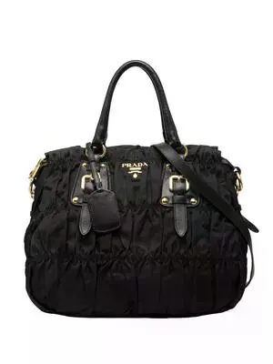 Prada 2000-2013 Tessuto Gaufre Satchel - Black