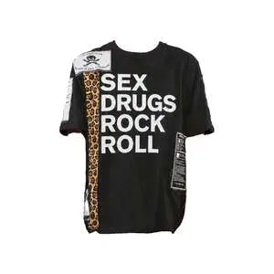 STUART TREVOR St Patched S'x D'ugs & Rock N Roll T-shirt - Black