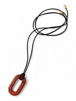 EVA REMENYI Stone Loop Necklace Jasper - Red