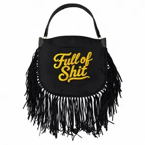 LILLY LOVES Full Of Shit Suede Bag - Black