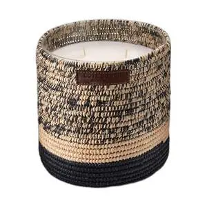 COTE BOUGIE MARRAKECH Large Mogador Orange Blossom Raffia Candle - Black